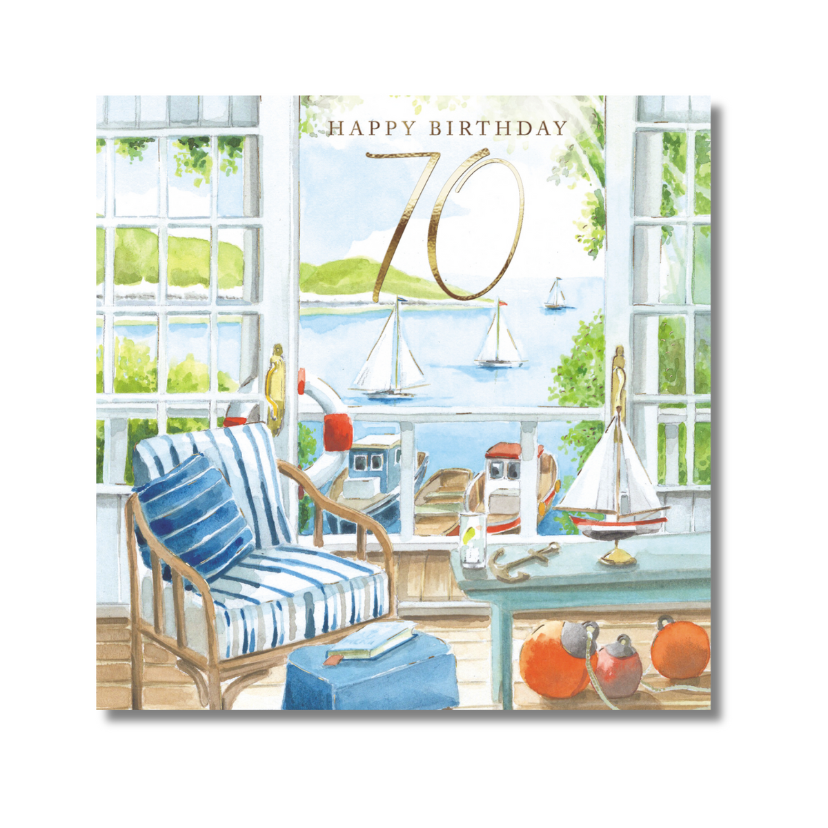 Age 70 Conservatory Scene Birthday Card Single – Mothers' Union Shop