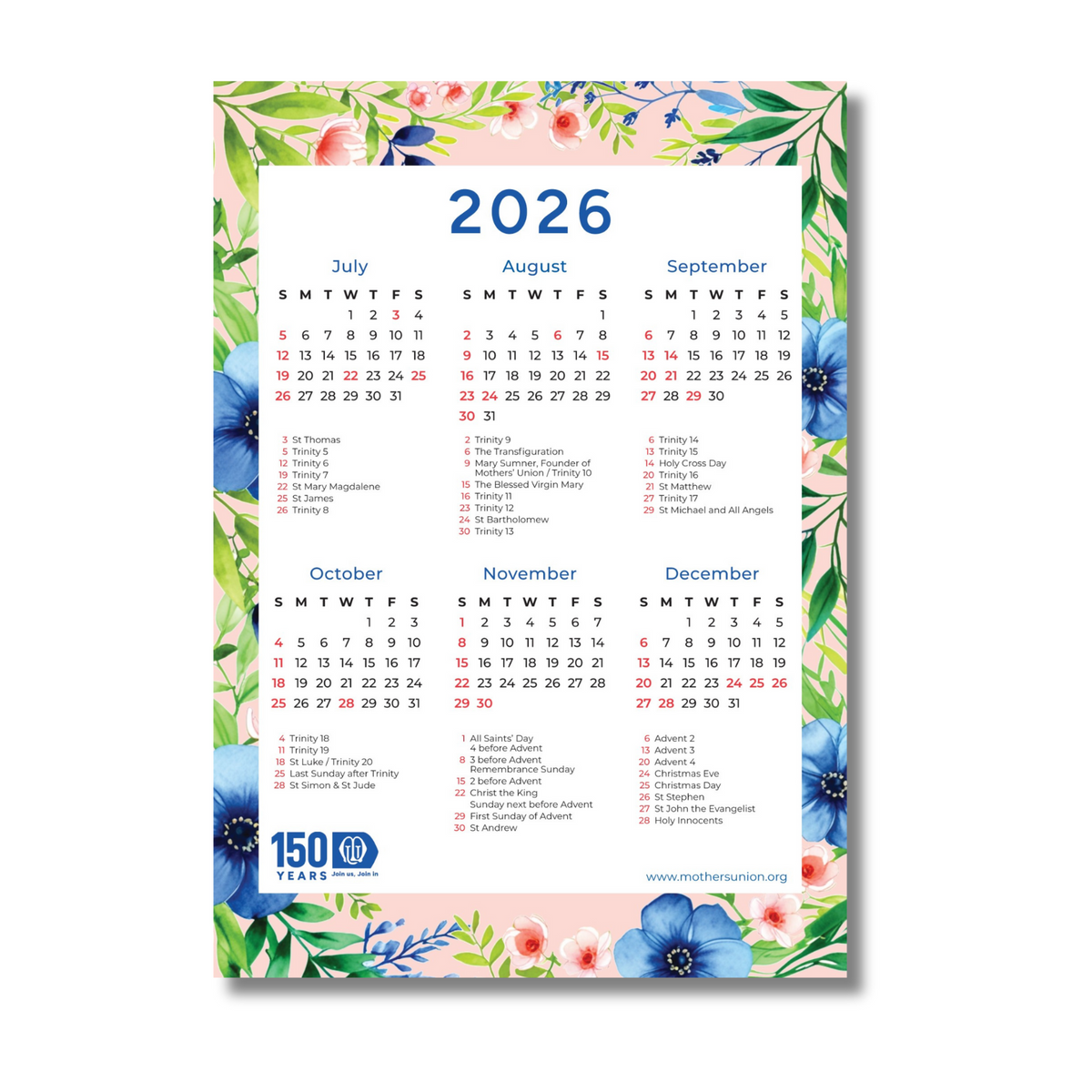 2026 Mothers' Union A4 Calendar – Mothers' Union Shop
